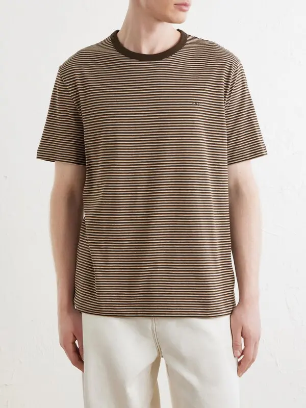 A.p.c. Josh Striped Cotton-jersey T-shirt
