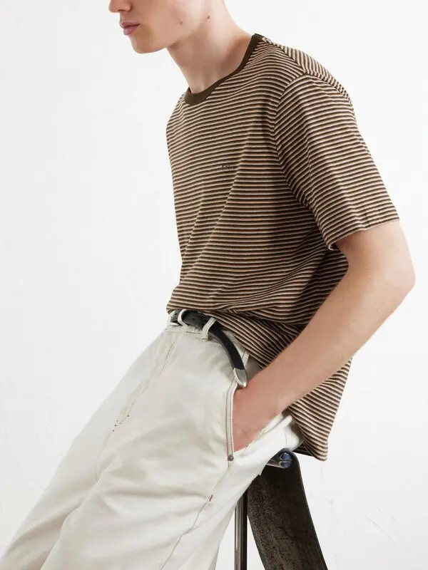 A.p.c. Josh Striped Cotton-jersey T-shirt