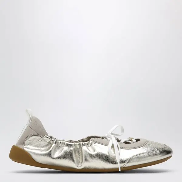 Chloé Metallic Nappa Leather Kick Ballet Sneakers - Silver