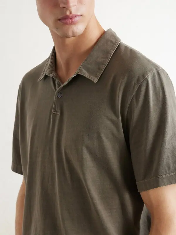 JAMES PERSE Supima Cotton-jersey Polo Shirt - Green