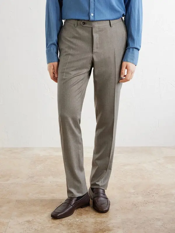 Canali Slim-fit Wool Flannel Trousers