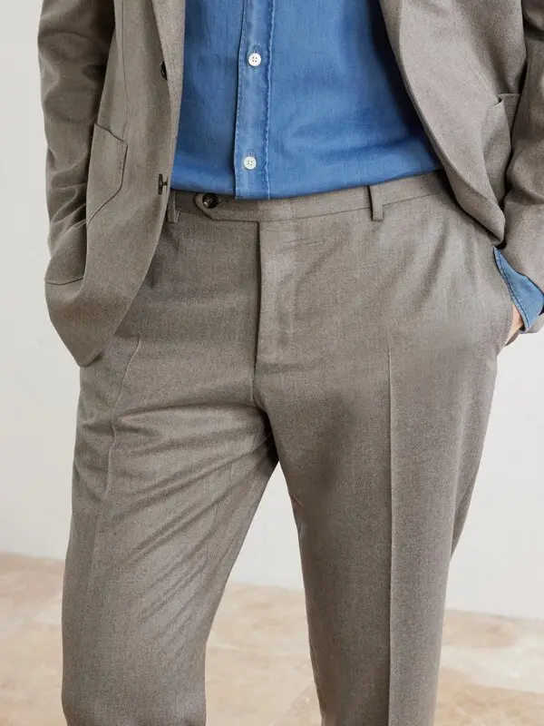 Canali Slim-fit Wool Flannel Trousers