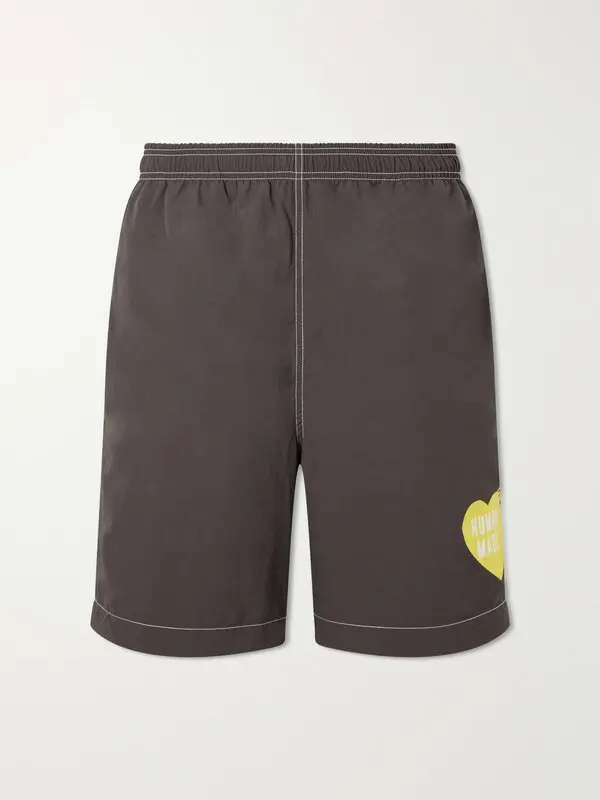 HUMAN MADE Straight-leg Mid-length Logo-print Swim Shorts