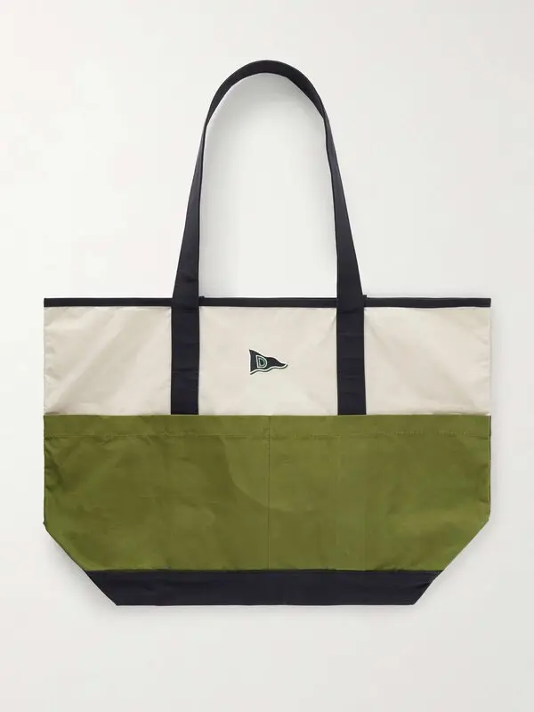 DRAKE'S Logo-embroidered Canvas Tote Bag