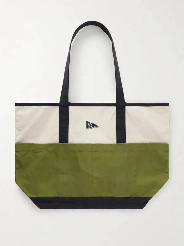 DRAKE'S Color-blocked Canvas Tote Bag