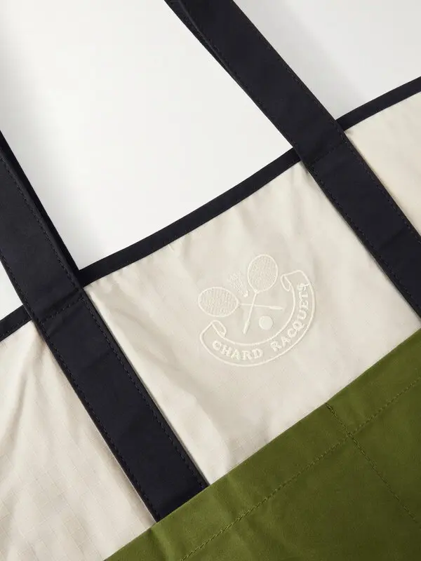 DRAKE'S Color-blocked Canvas Tote Bag