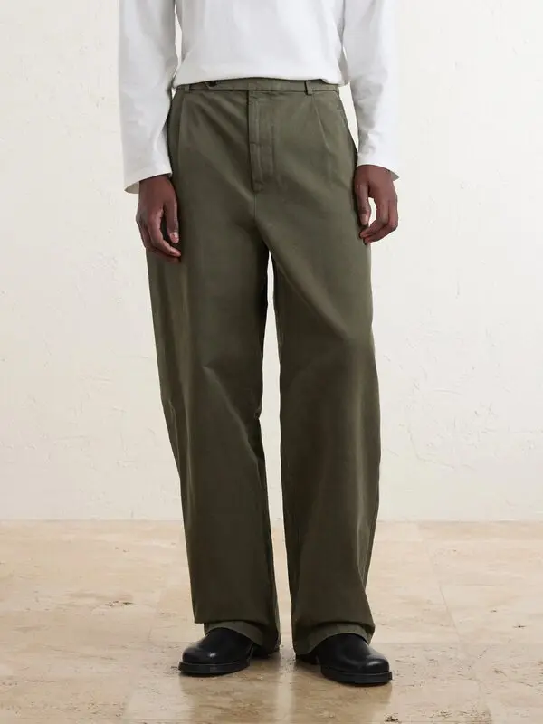 JIL SANDER Straight-leg Cotton-drill Trousers