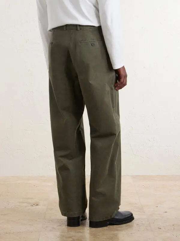 JIL SANDER Straight-leg Cotton-drill Trousers