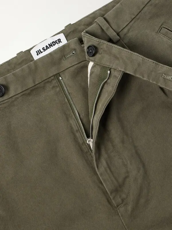 JIL SANDER Straight-leg Cotton-drill Trousers