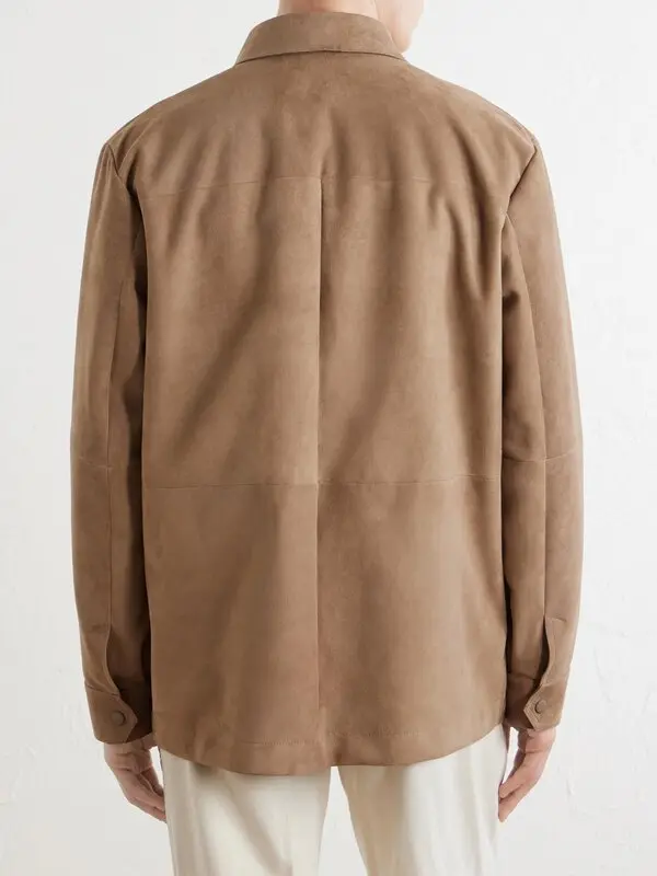 Canali Paneled Suede Overshirt