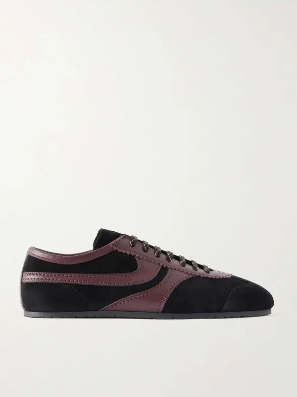 Dries Van Noten Leather-trimmed Suede Sneakers