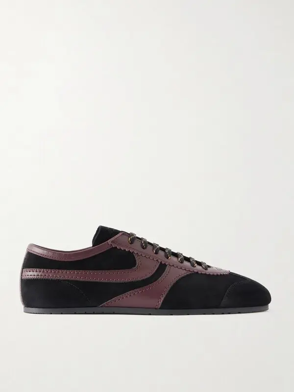 Dries Van Noten Leather-trimmed Suede Sneakers