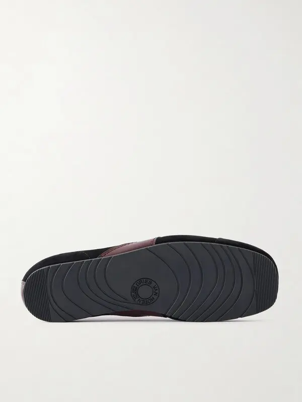 Dries Van Noten Leather-trimmed Suede Sneakers