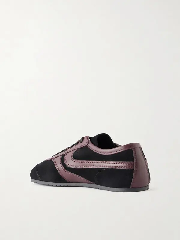 Dries Van Noten Leather-trimmed Suede Sneakers