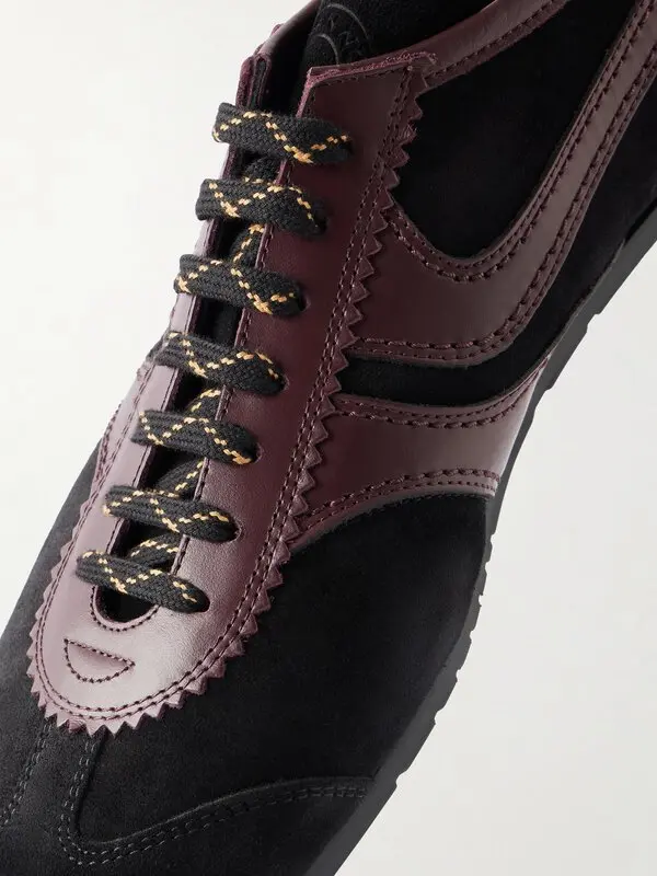 Dries Van Noten Leather-trimmed Suede Sneakers