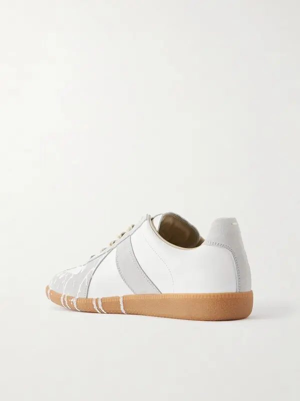 MAISON MARGIELA Replica Paint-splattered Leather Sneakers