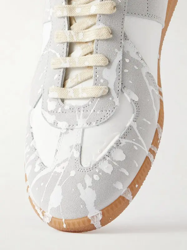 MAISON MARGIELA Replica Paint-splattered Leather Sneakers