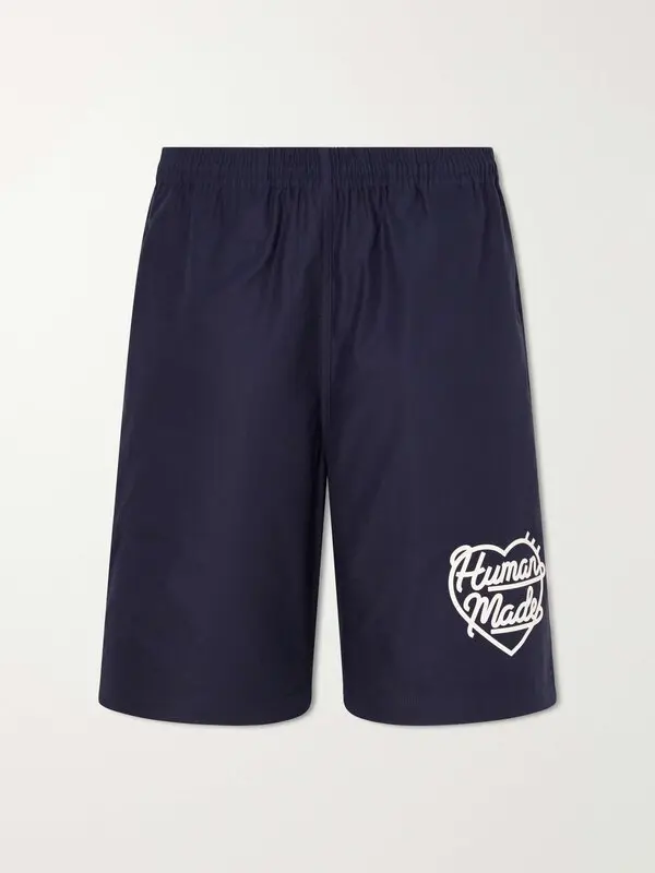 HUMAN MADE Straight-leg Logo-print Cotton-twill Shorts