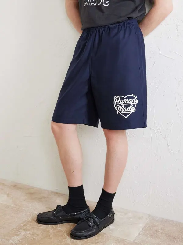 HUMAN MADE Straight-leg Logo-print Cotton-twill Shorts