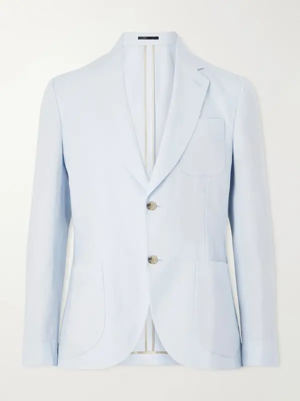 Paul Smith Single-breasted Linen Suit Jacket - Blue