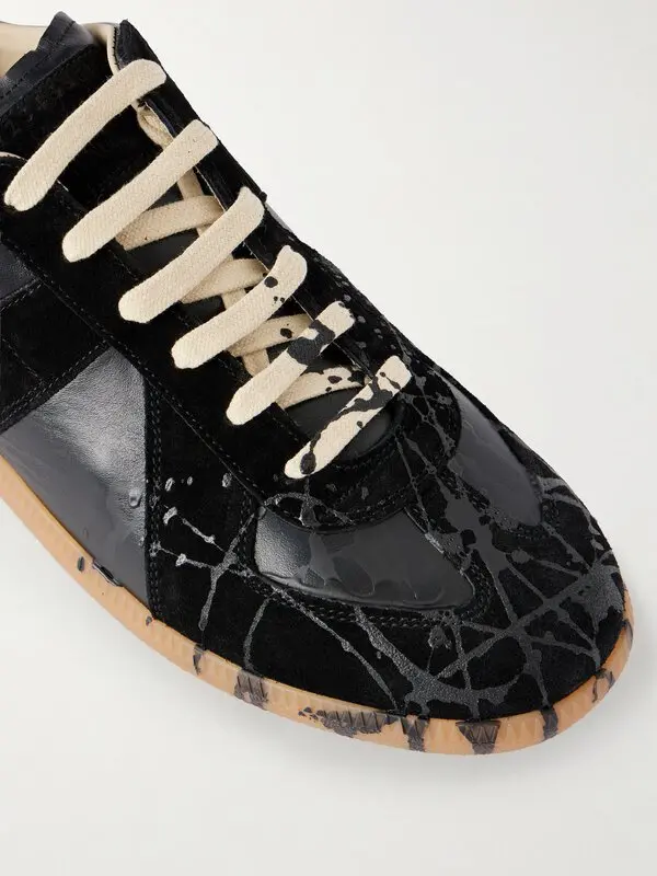 MAISON MARGIELA Replica Paint-splattered Leather Sneakers