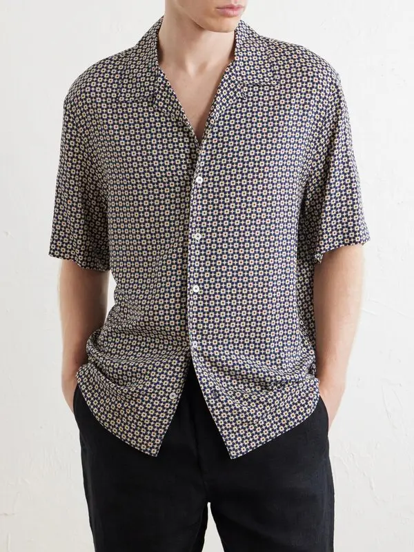 A.p.c. Bennet Printed Crepe De Chine Shirt
