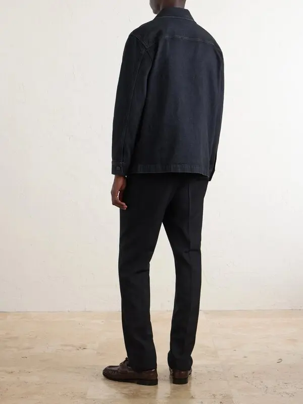 Saint Laurent Logo-embroidered Cotton Overshirt