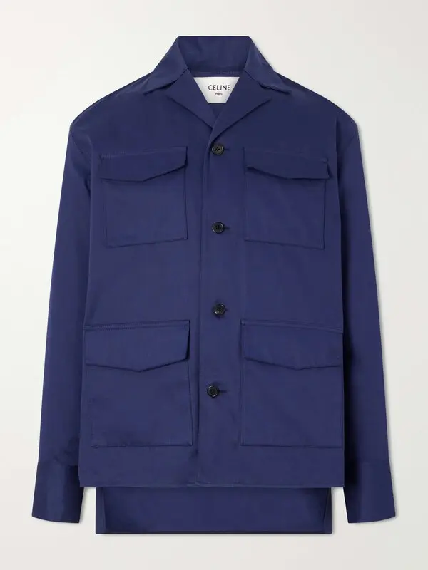 Celine Cotton-sateen Overshirt - Navy