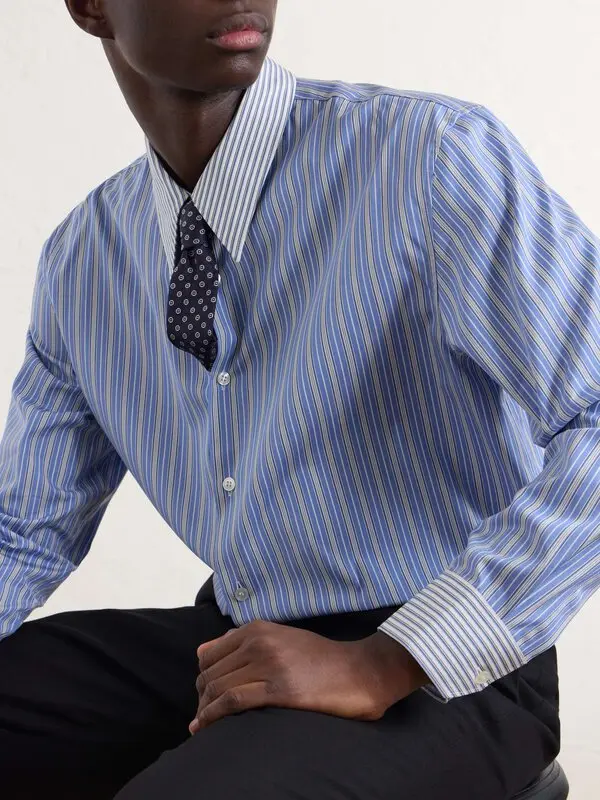 Saint Laurent Striped Cotton-poplin Shirt