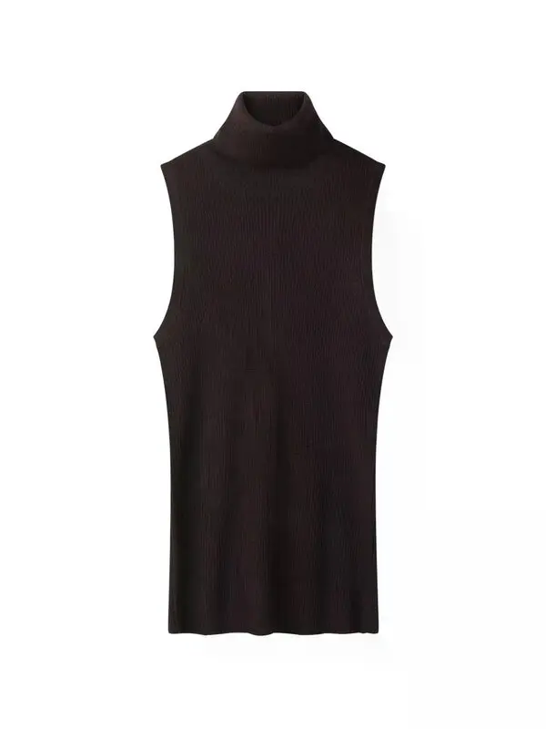 Stylein Ribbed Roll-neck Sleeveless Knit