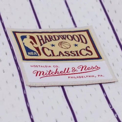 Mitchell & Ness Los Angeles Lakers Pinstripe Baseball Jersey
