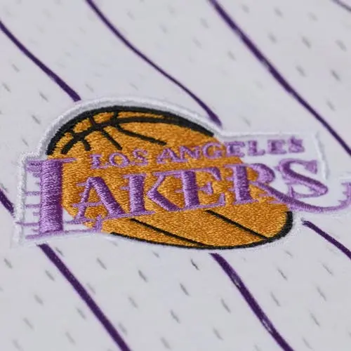Mitchell & Ness Los Angeles Lakers Pinstripe Baseball Jersey