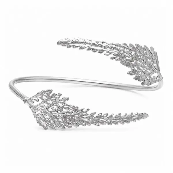 MOTHER NATURE JEWELRY Fern Leaf Cuff, Handmade Bracelet Nature Jewelry, Sterling - Silver