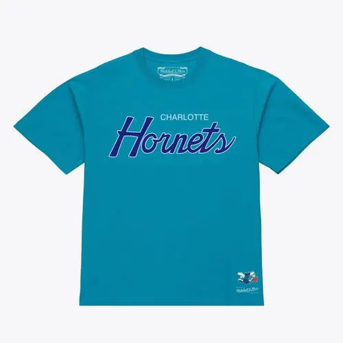 Mitchell & Ness Charlotte Hornets Vintage Wordmark T-shirt - Teal