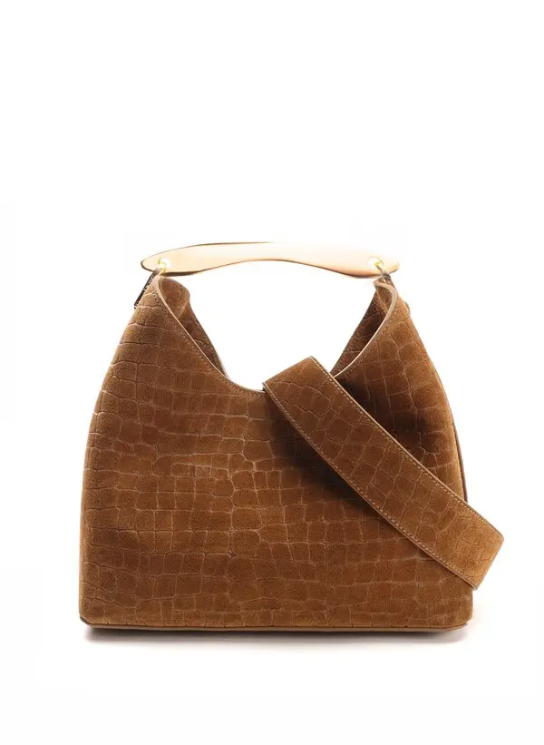 ELLEME Boomerang Croco Suede Bag