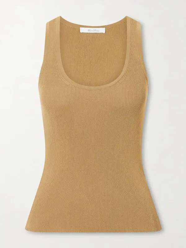 Max Mara Ribbed Knit Scoop Neck Tank