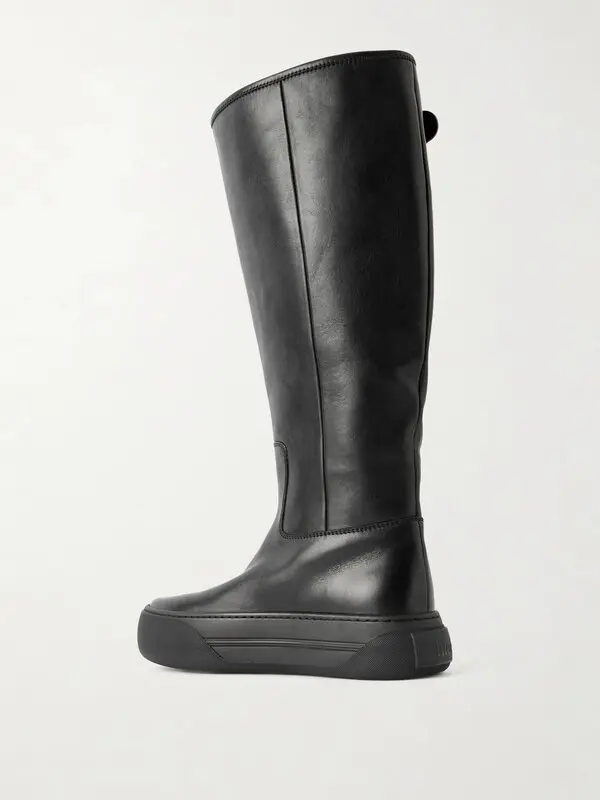 Chloé Delia Knee-high Leather Boots - Black