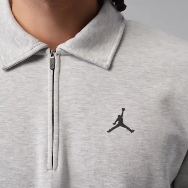 JORDAN 1/2-zip Collared Long-sleeve Golf Top - Grey