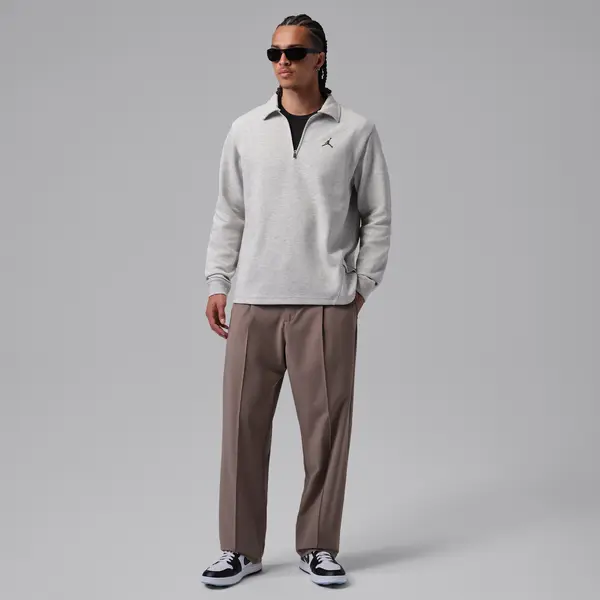 JORDAN 1/2-zip Collared Long-sleeve Golf Top - Grey