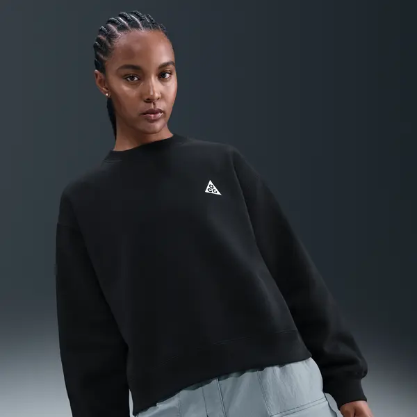 Nike Therma-fit Tuff Fleece Crew-neck Sweatshirt - Black