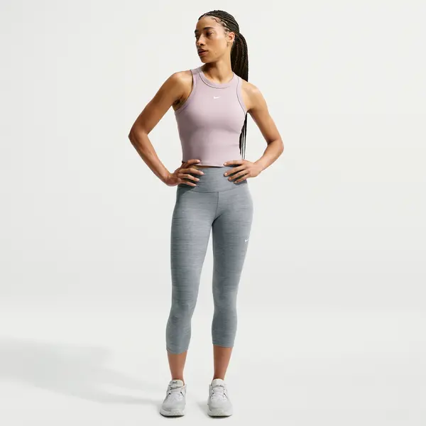 Nike One High-waisted Crop Leggings - Grey