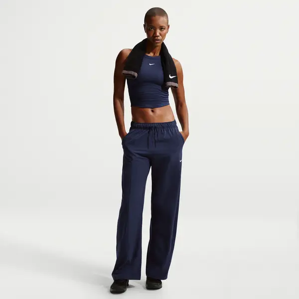 Nike One Dri-fit Woven Wide-leg Pants - Blue