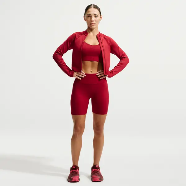 Nike Pro Seamless Dri-fit High-waisted 5" Biker Shorts - Red