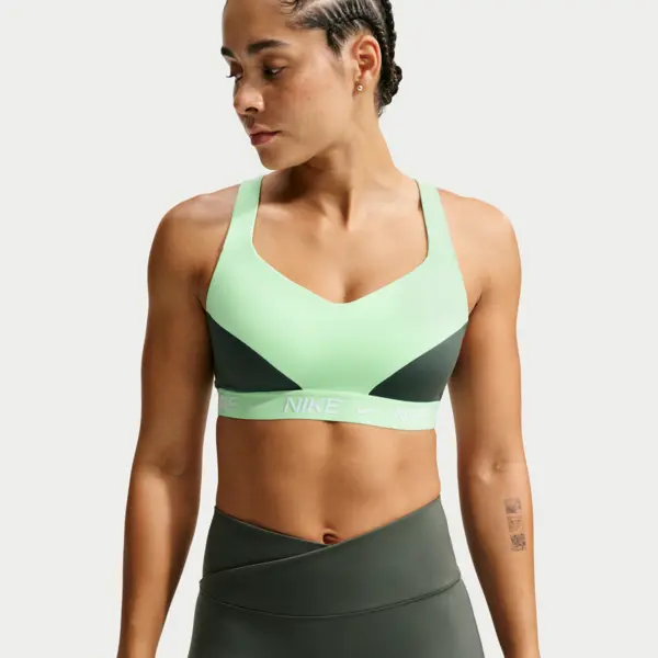 Nike Indy High Support Padded Adjustable Sports Bra - Green