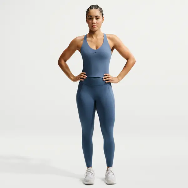 Nike Universa Medium-support Padded Sports Bra Tank Top - Blue