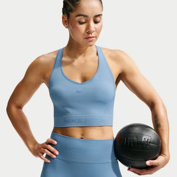 Nike Pro Seamless Dri-fit Cropped Tank Top - Blue