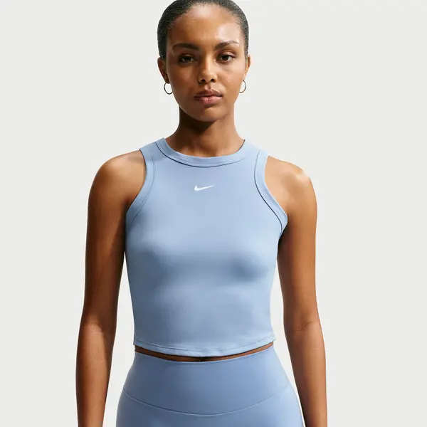 Nike Fitted Dri-fit Cropped Tank Top - Blue