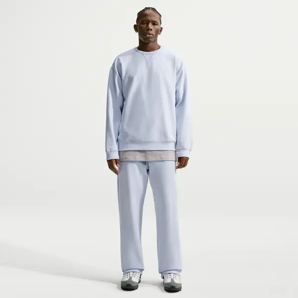 Nike Solo Swoosh Fleece Open-hem Pants - Grey