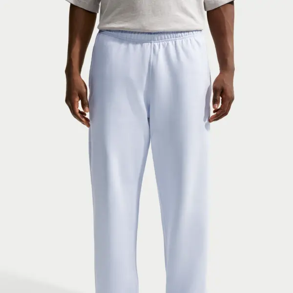 Nike Solo Swoosh Fleece Open-hem Pants - Grey