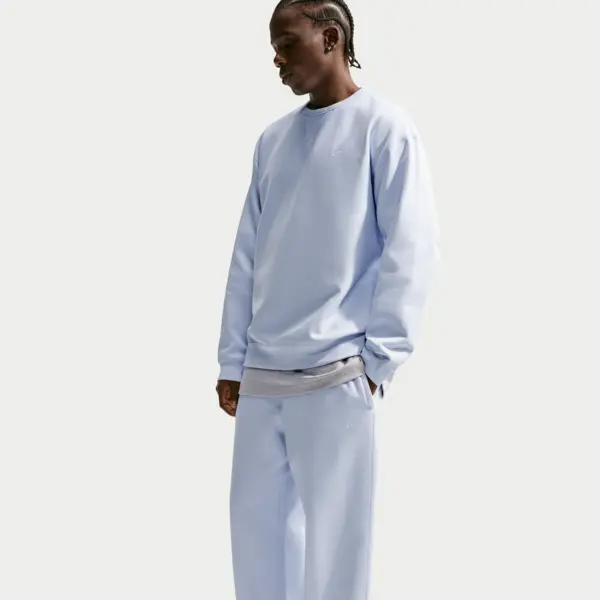 Nike Solo Swoosh Fleece Open-hem Pants - Grey